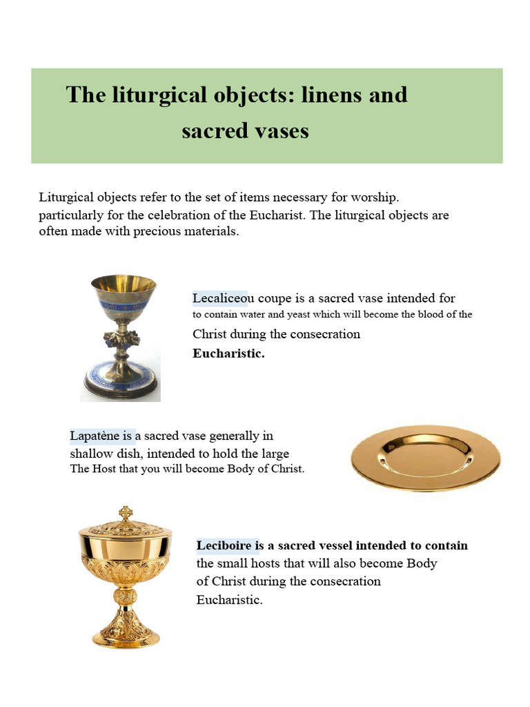 Liturgical Objects | PDF | Lectionary | Mass (Liturgy)