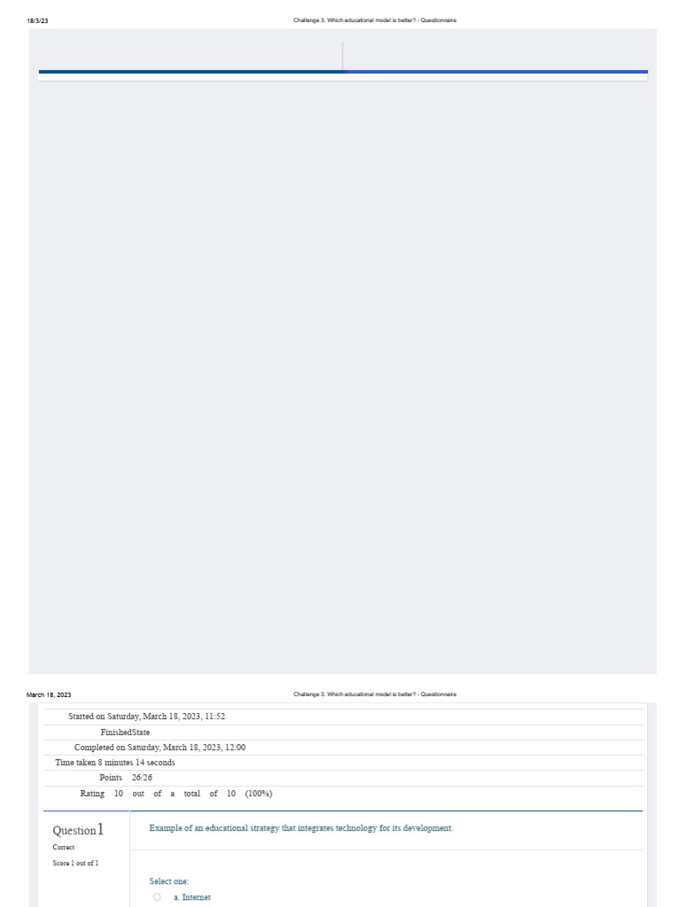Educational Model Comparison Questionnaire | PDF | Learning | Psychology