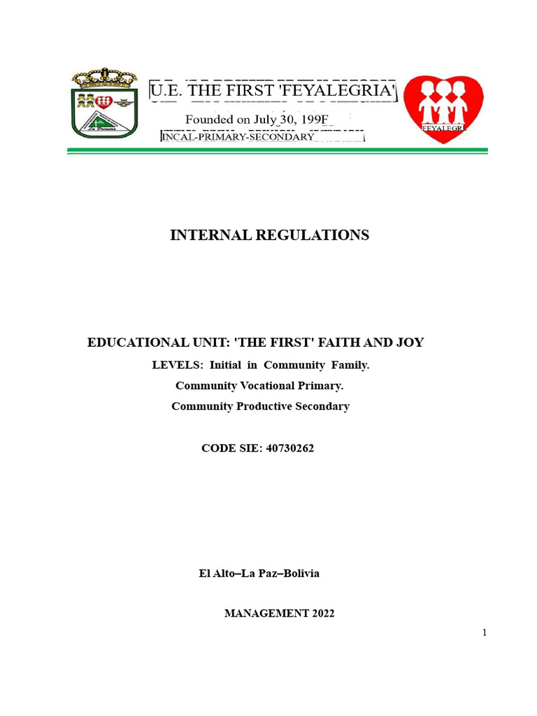 Internal Regulations | PDF | Teachers | Crimes