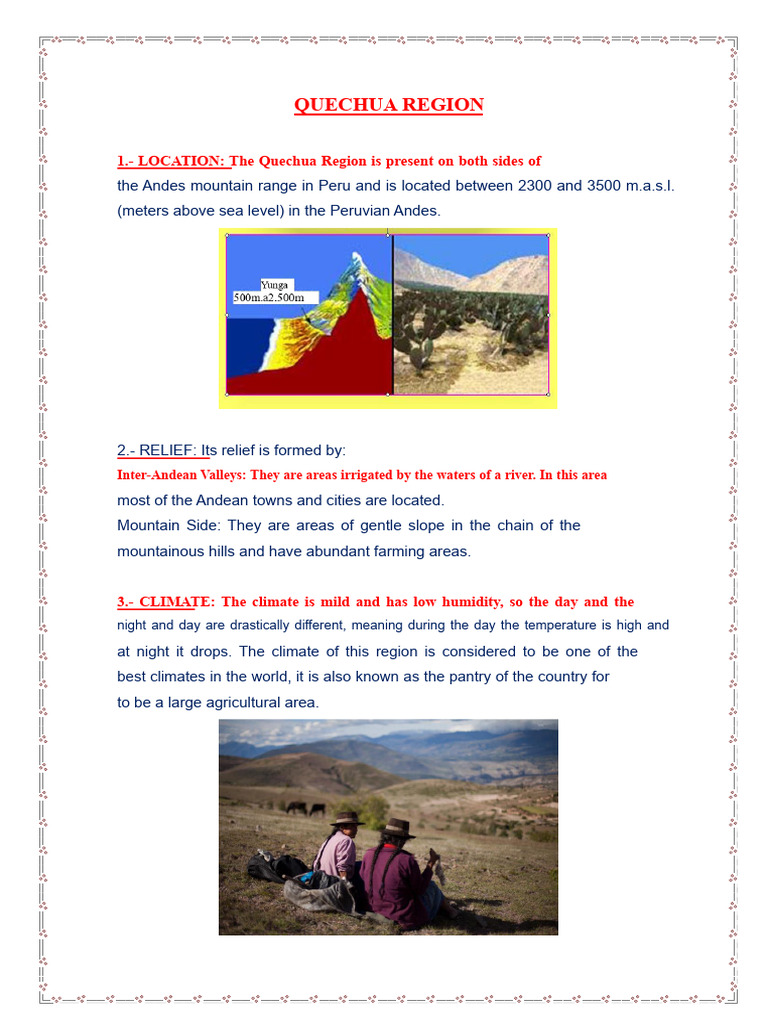 Quechua Region | PDF | Andes | Peru