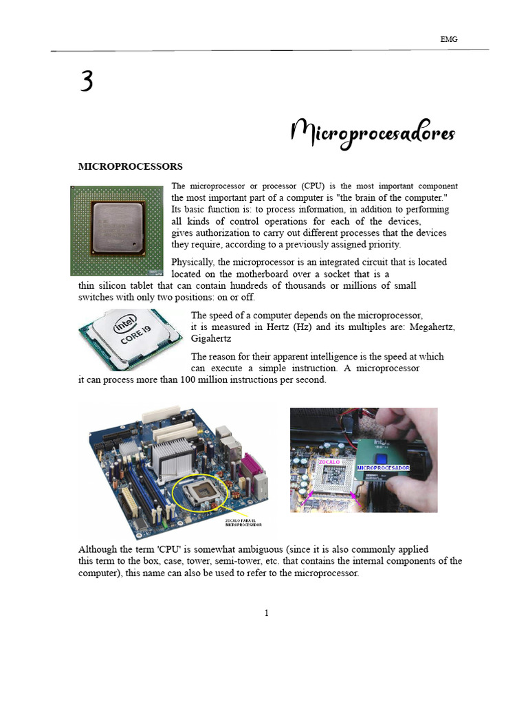 Topic 3 Microprocessors | PDF | Central Processing Unit | Microprocessor