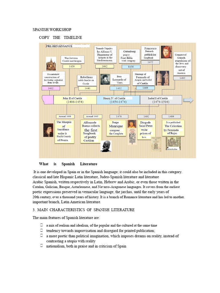 Spanish Literature Workshop - Castilian Language | PDF | Spanish ...