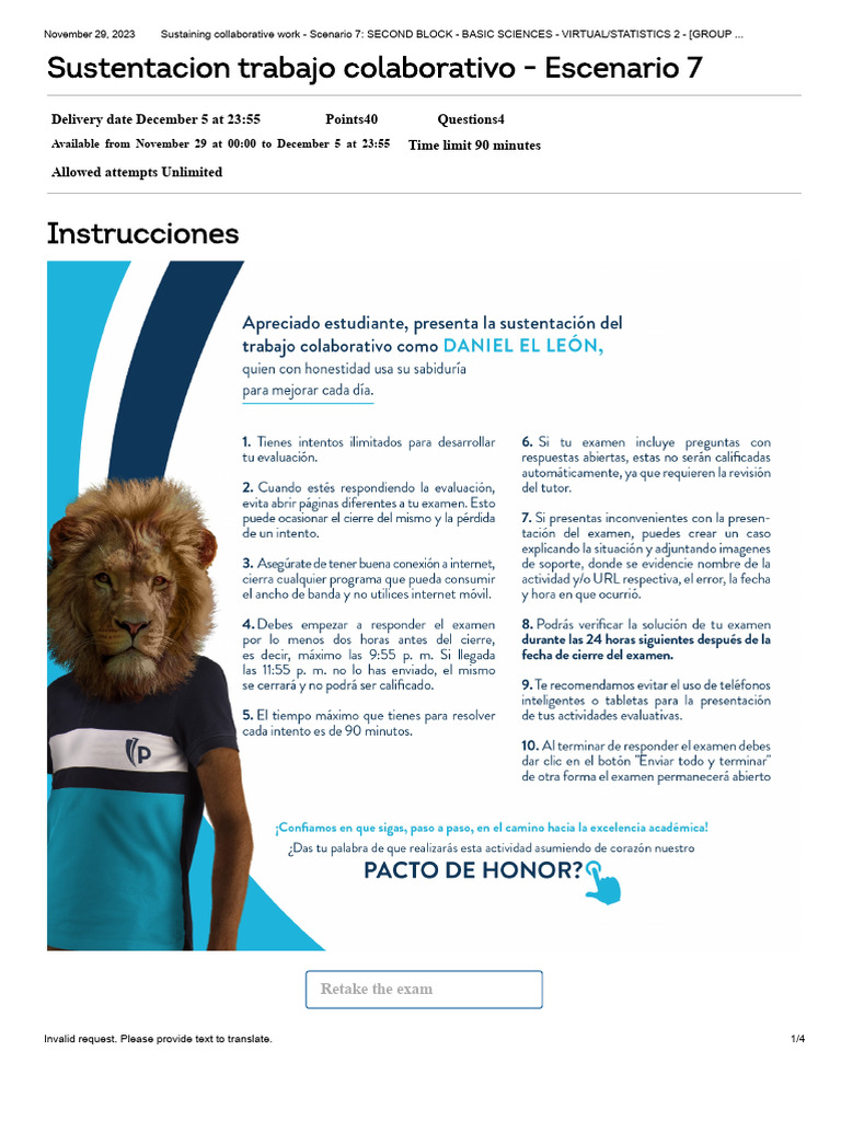 Sustentation of Collaborative Work - Scenario 7 | PDF | Statistics ...