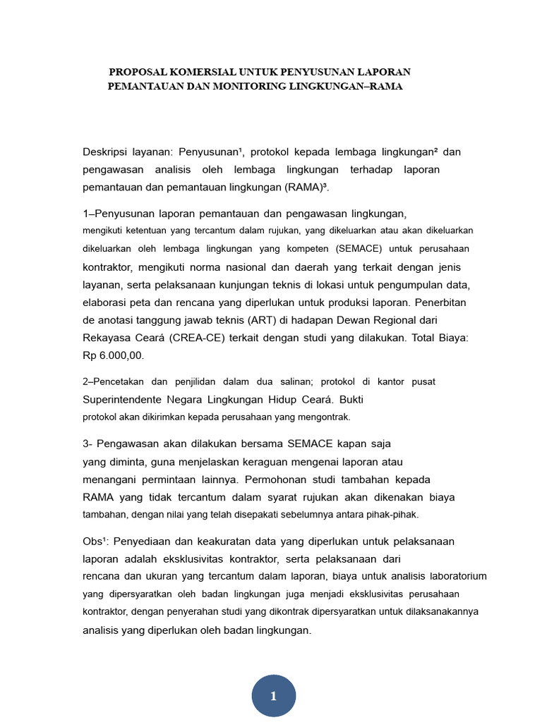 Proposal Laporan Pemantauan Lingkungan | PDF