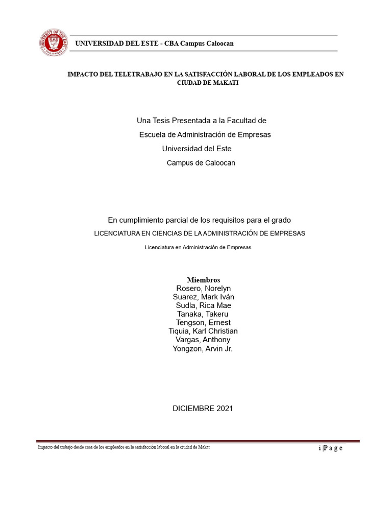 Investigación Sobre El Trabajo Desde Casa | PDF | Comportamiento ...