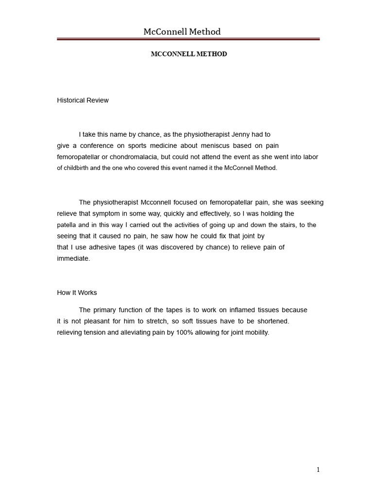 McConnell Method for Patellofemoral Pain | PDF | Knee | Pelvis