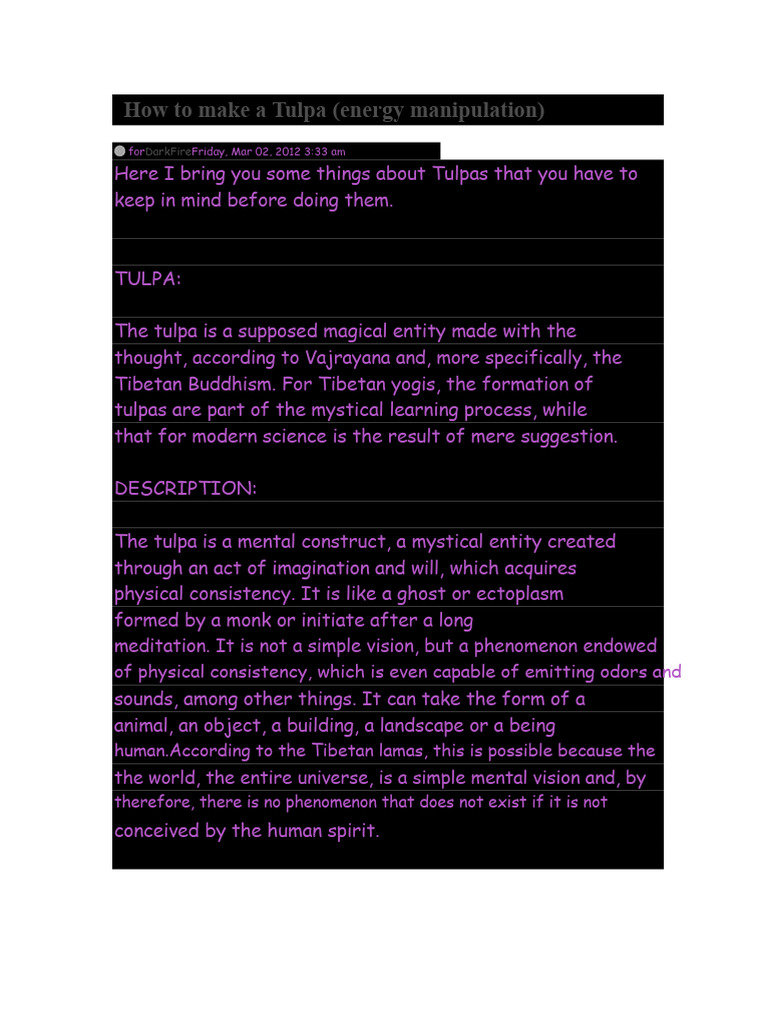 How To Make A Tulpa Pdf Thought Tibetan Buddhism