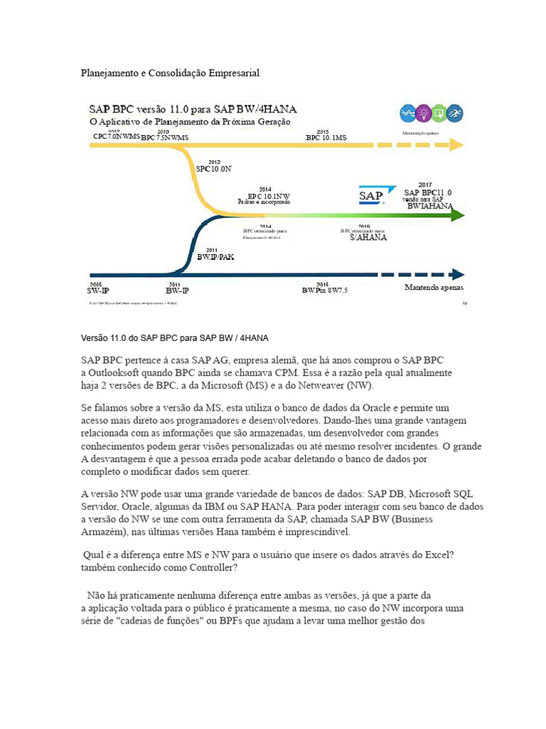 SAP BPC Notas Básicas | PDF | Bancos de dados | Microsoft