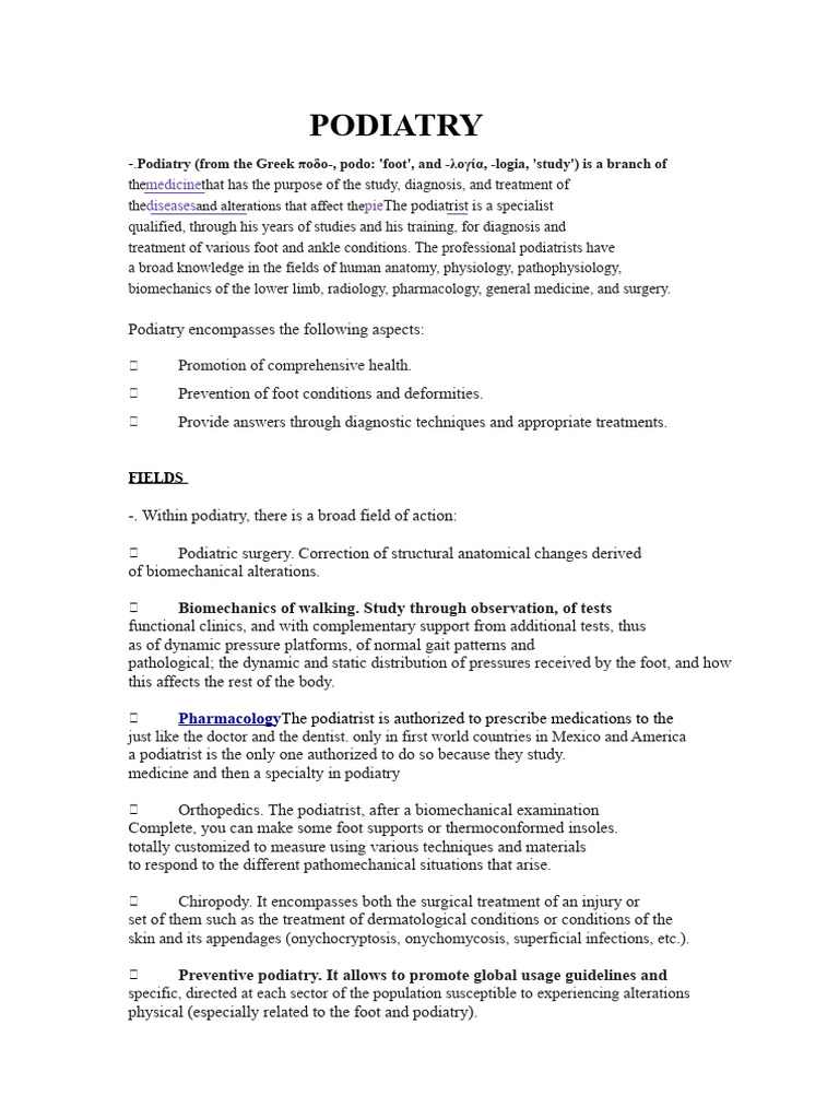Understanding Podiatry and Foot Care | PDF | Medical Specialties | Medicine