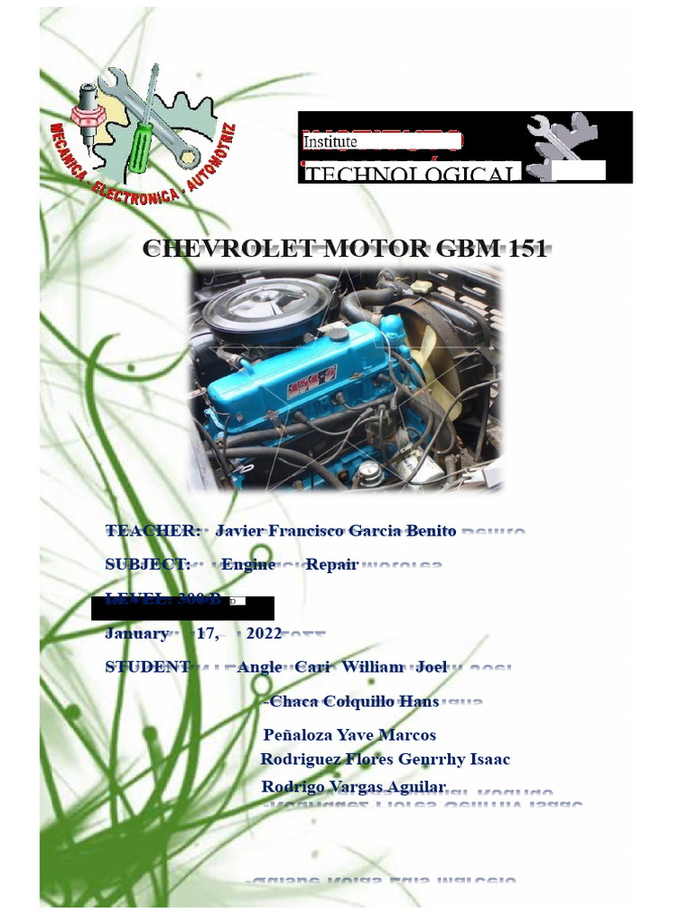 Chevrolet Engine. 151 | PDF | Internal Combustion Engine | Piston