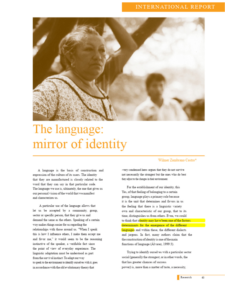 CASTRO ZEMBRANO, Wilmer. The Language, Mirror of Identity. | PDF ...