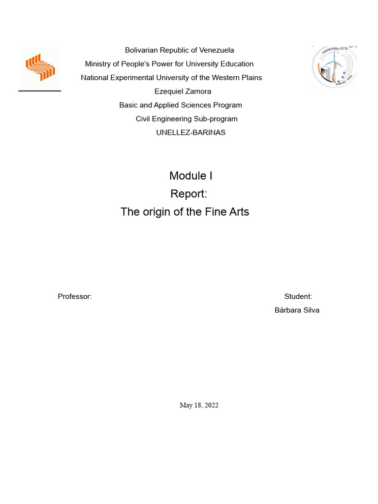 Report: The Origin of The Fine Arts | PDF | Fine Art | The Arts