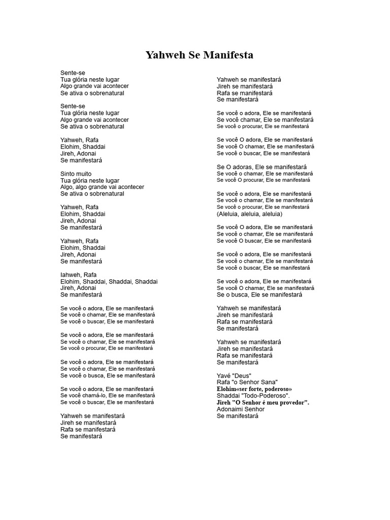 Letras Proposta | PDF | Nomes de Deus no judaísmo | YHWH