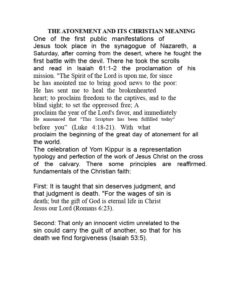 The Atonement | PDF | Jesus | Sin