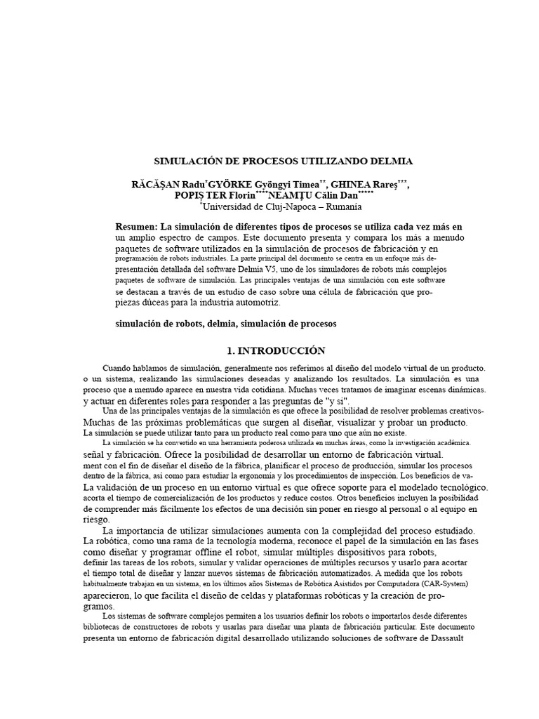 Simulación de Procesos con DELMIA V5 | PDF | Software | Robot
