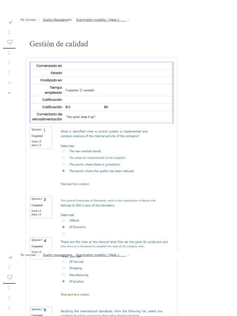 Examination Mode - Week 1 - Review of The Attempt | PDF | Quality ...