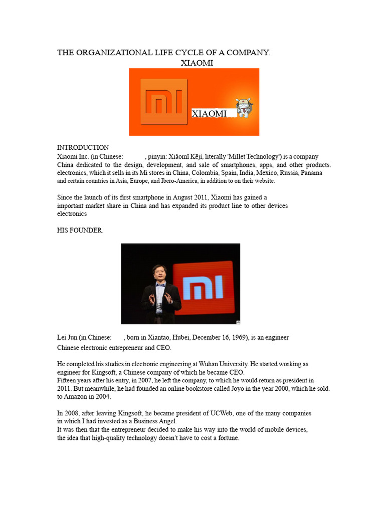 The Organizational Life Cycle of A Company | PDF | Xiaomi | Computing