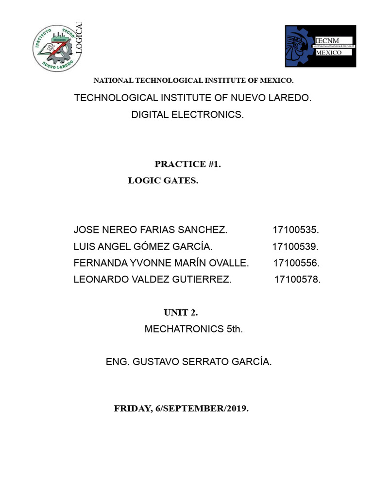 Practice Logical Gates | PDF | Logic Gate | Mathematical Logic