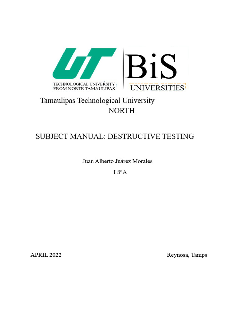 Destructive Testing Methods Overview | PDF | Fracture | Scanning ...