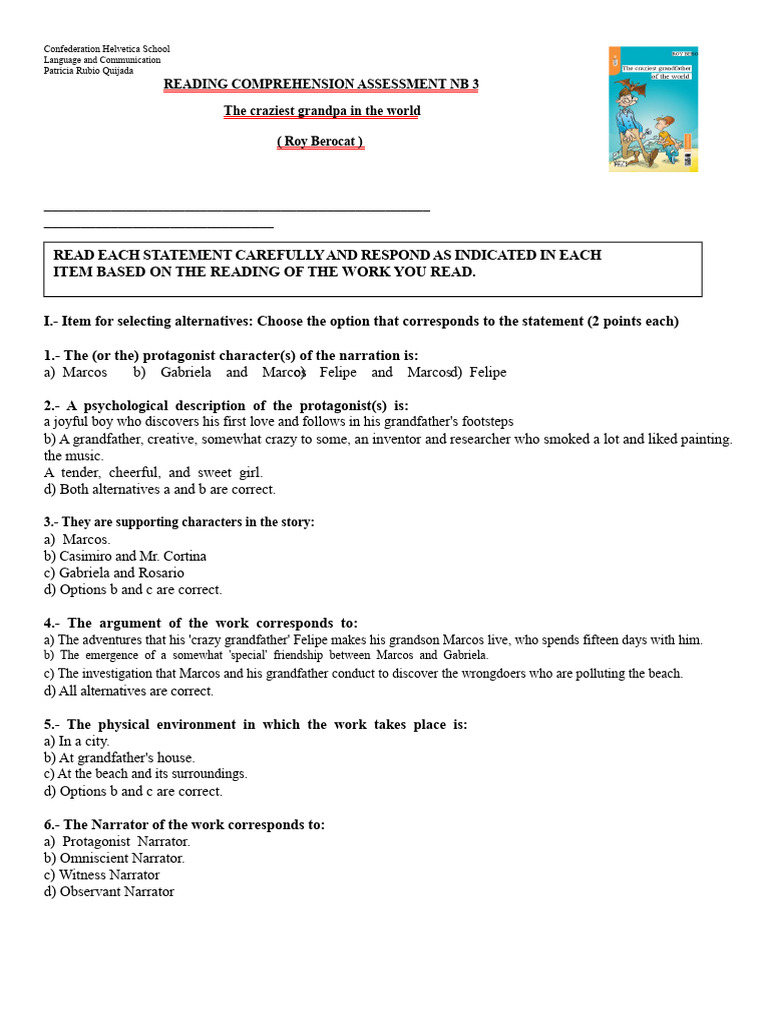 Reading Comprehension The Craziest Grandpa in The World | PDF