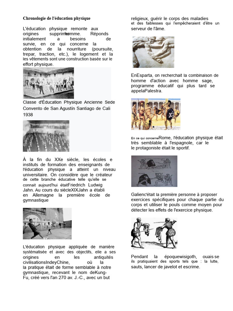Histoire de l'éducation physique | PDF | Physique | Éducation physique