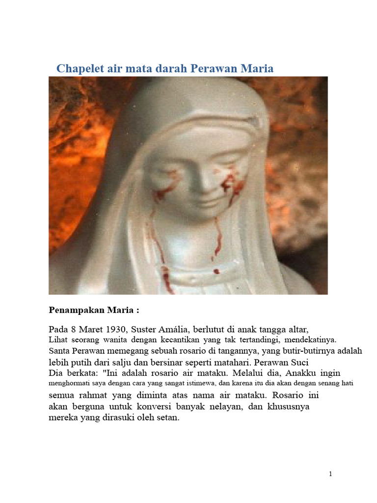 Rosario Air Mata Darah Perawan Maria | PDF