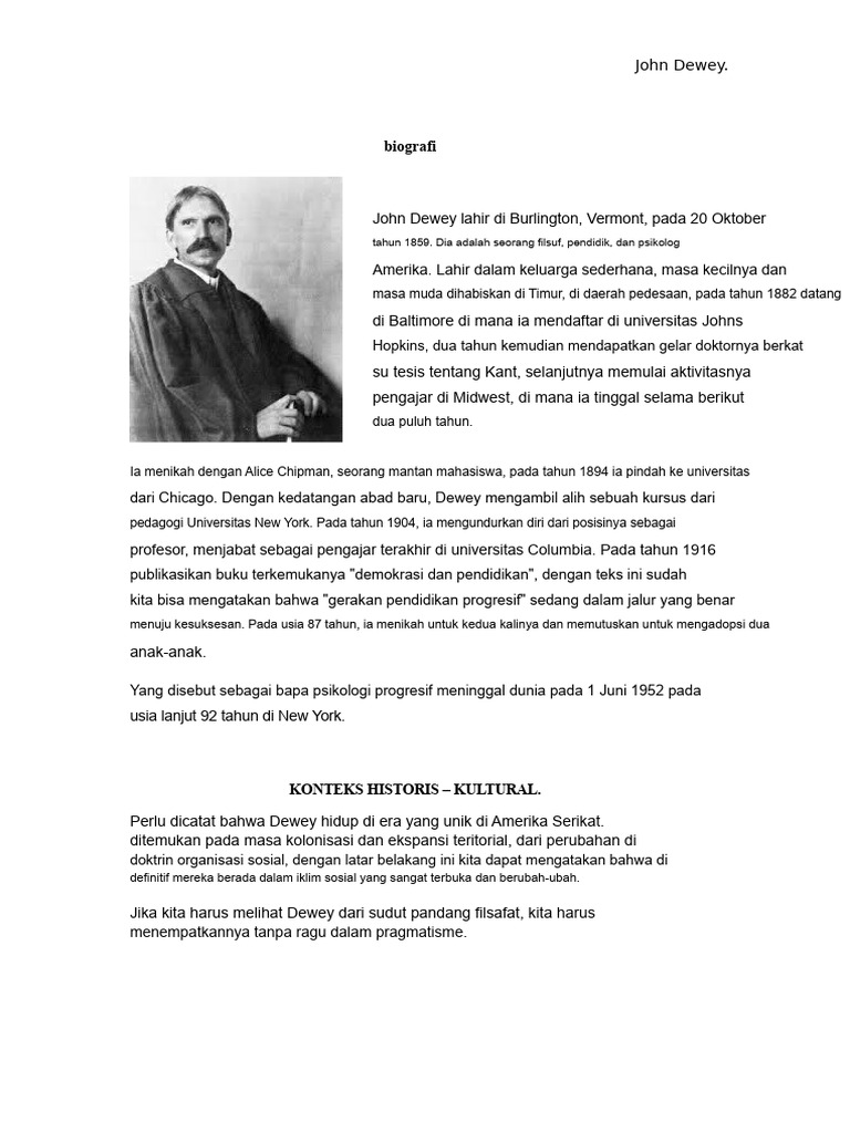Biografi John Dewey | PDF