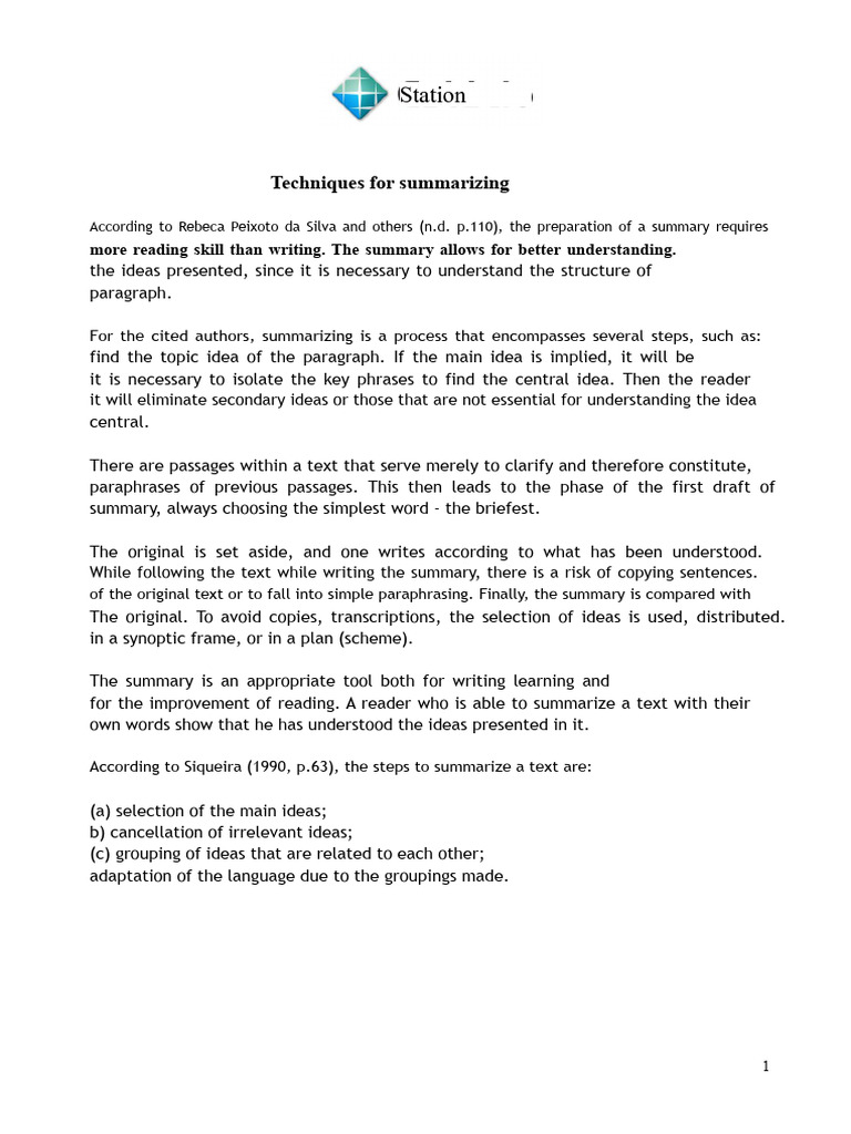 Effective Techniques for Summarizing Texts | PDF | Human Communication ...