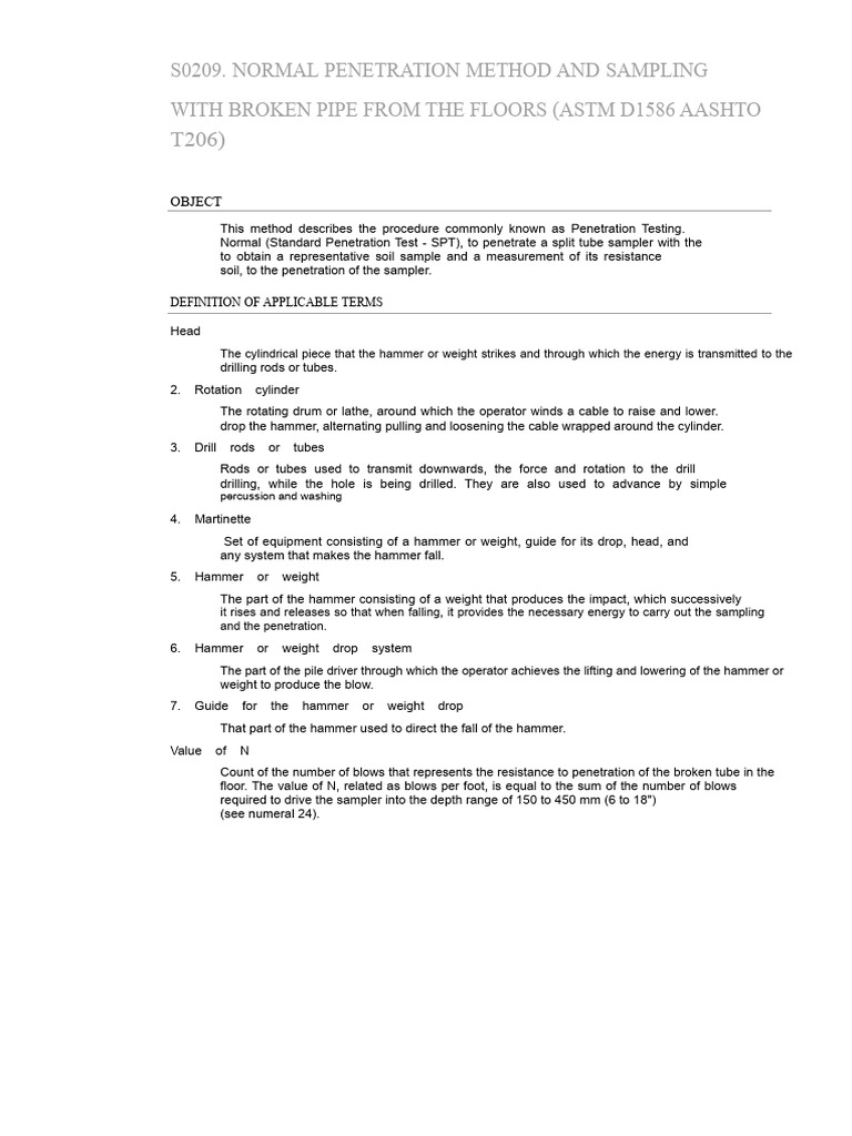 ASTM Standard 1586 SPT Original | PDF