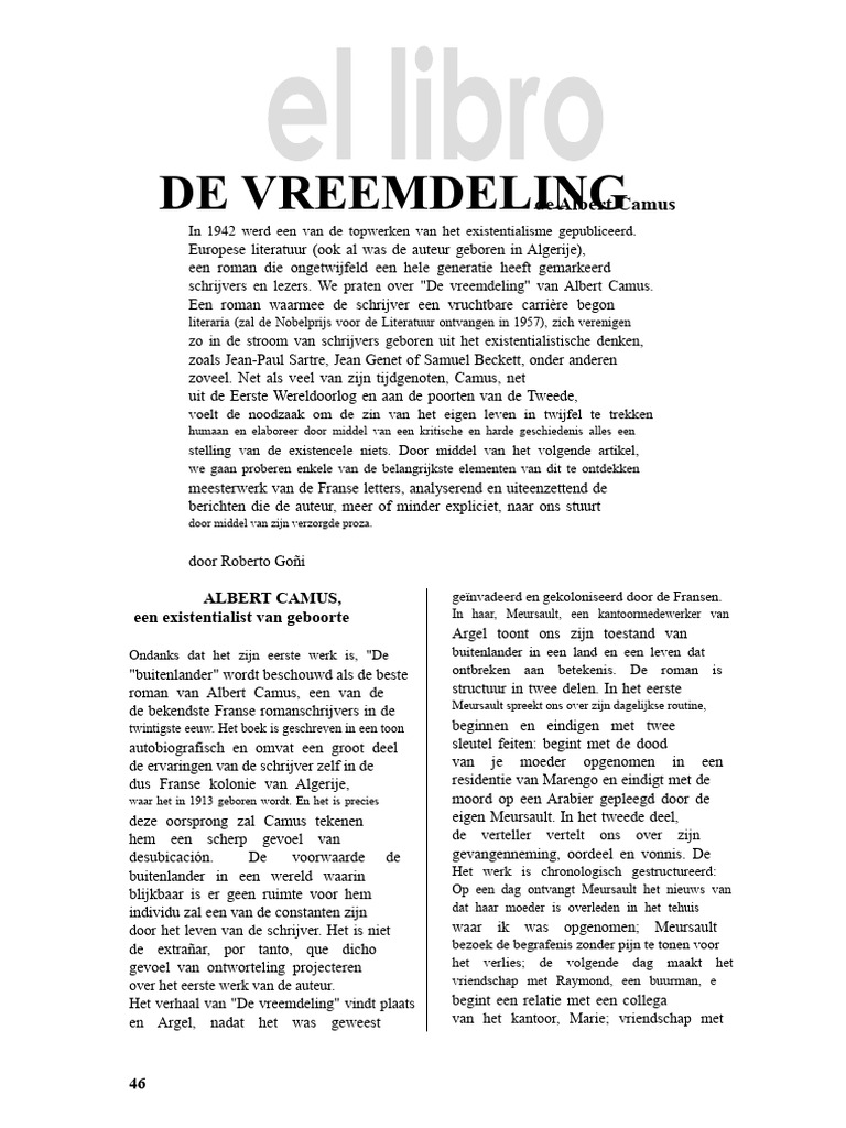 De Vreemdeling | PDF