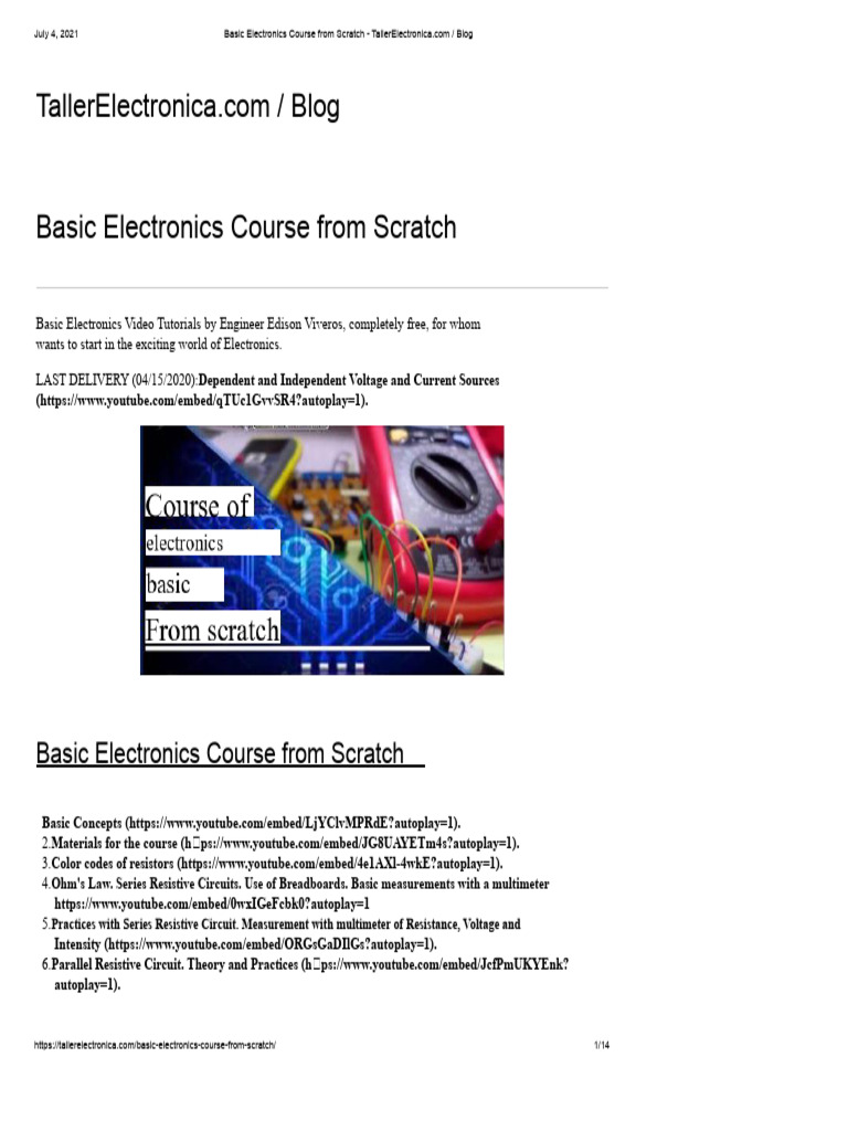 Basic Electronics Course From Scratch | PDF | Electronics | Amplifier