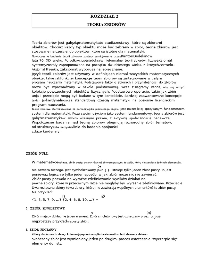 Teoria Zbiorów | PDF
