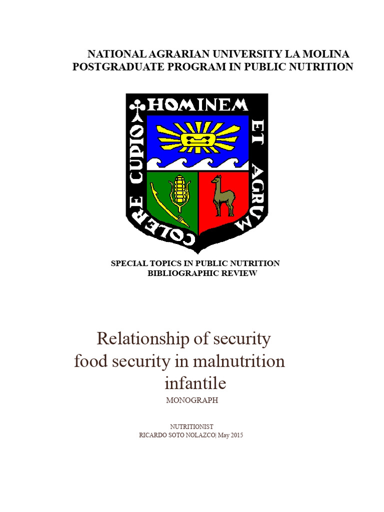 Monograph Food Security DCI Final | PDF | Food Security | Malnutrition