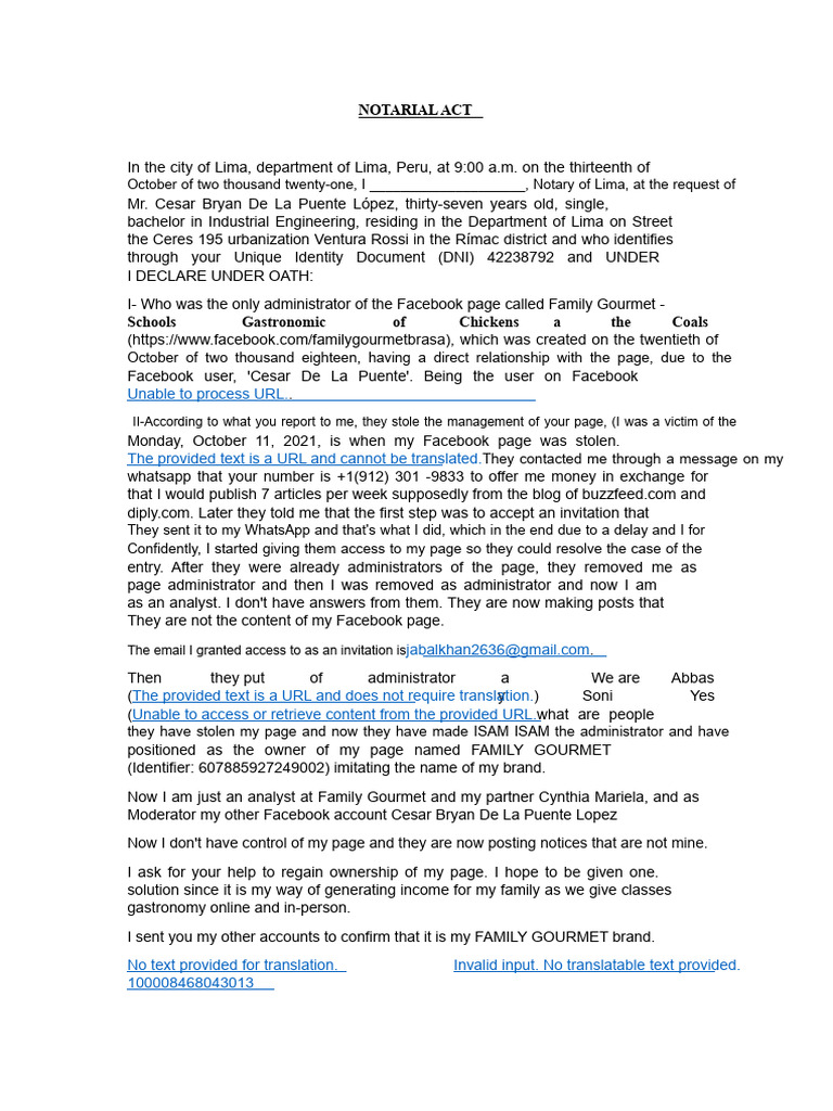Notarial Act | PDF | Facebook