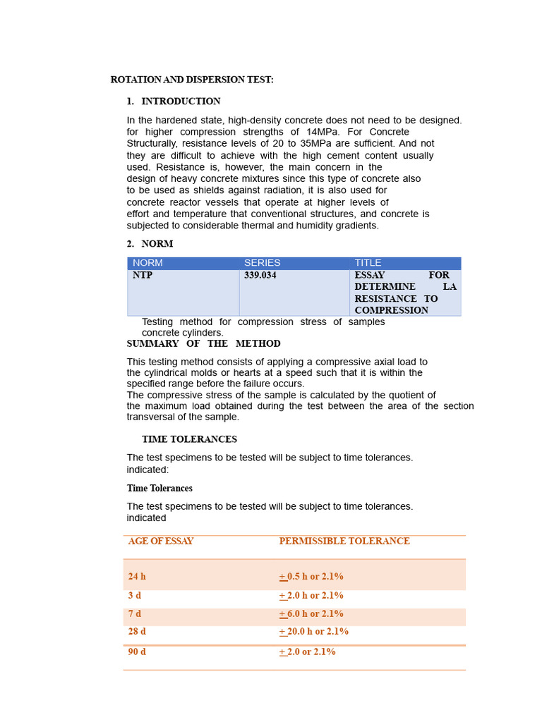 Rotation and Dispersion Essay | PDF | Concrete | Strength Of Materials