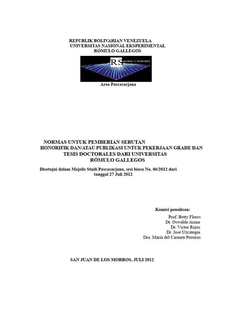 Aturan Pemberian Sebutan Honorifik UROG | PDF