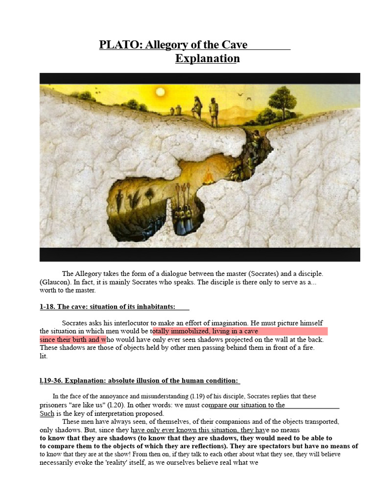 Allegory of The Cave + Text Explanation | PDF | Deductive Reasoning | Axiom