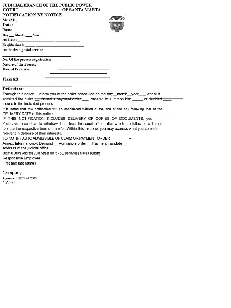 Notice Notification Model | PDF