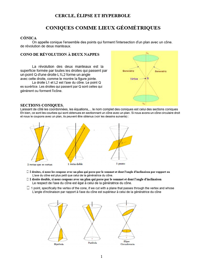 5 - Coniques | PDF | Ellipse | Cercle
