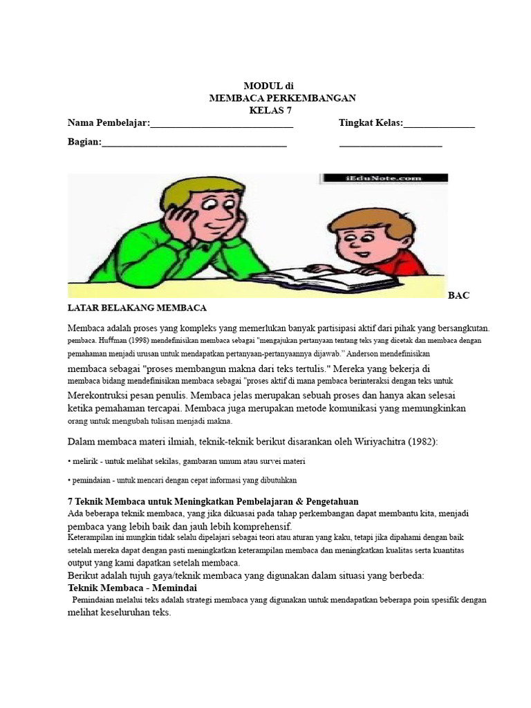 Modul Membaca Perkembangan 1 | PDF