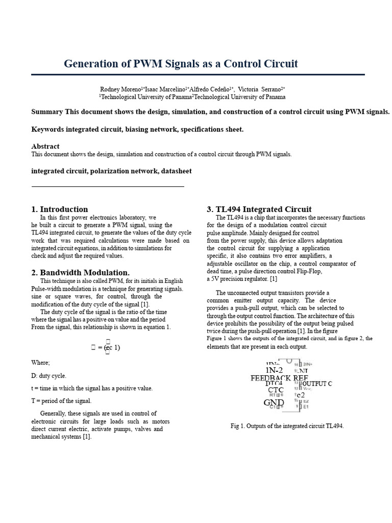 Generation of PWM Signals As A Control Circuit | PDF | Amplifier ...