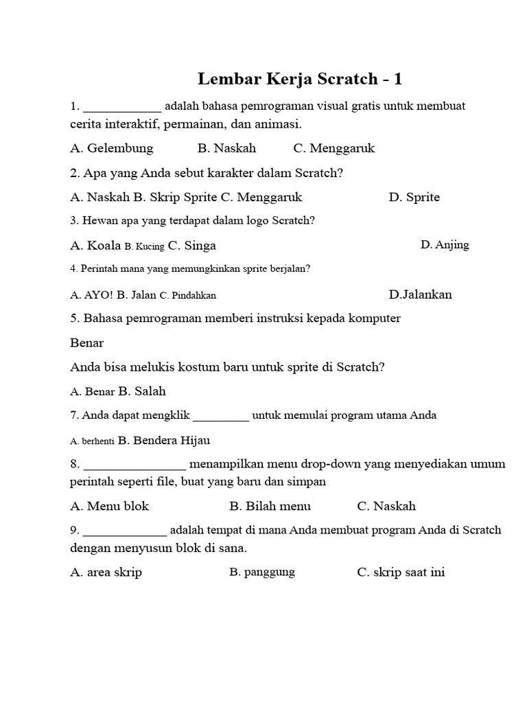 Panduan Lengkap Scratch untuk Pemula | PDF