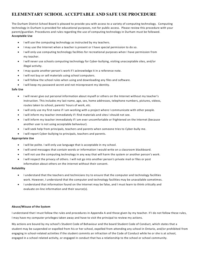 Safe Use of School Technology Guidelines | PDF | Cyberbullying | Internet