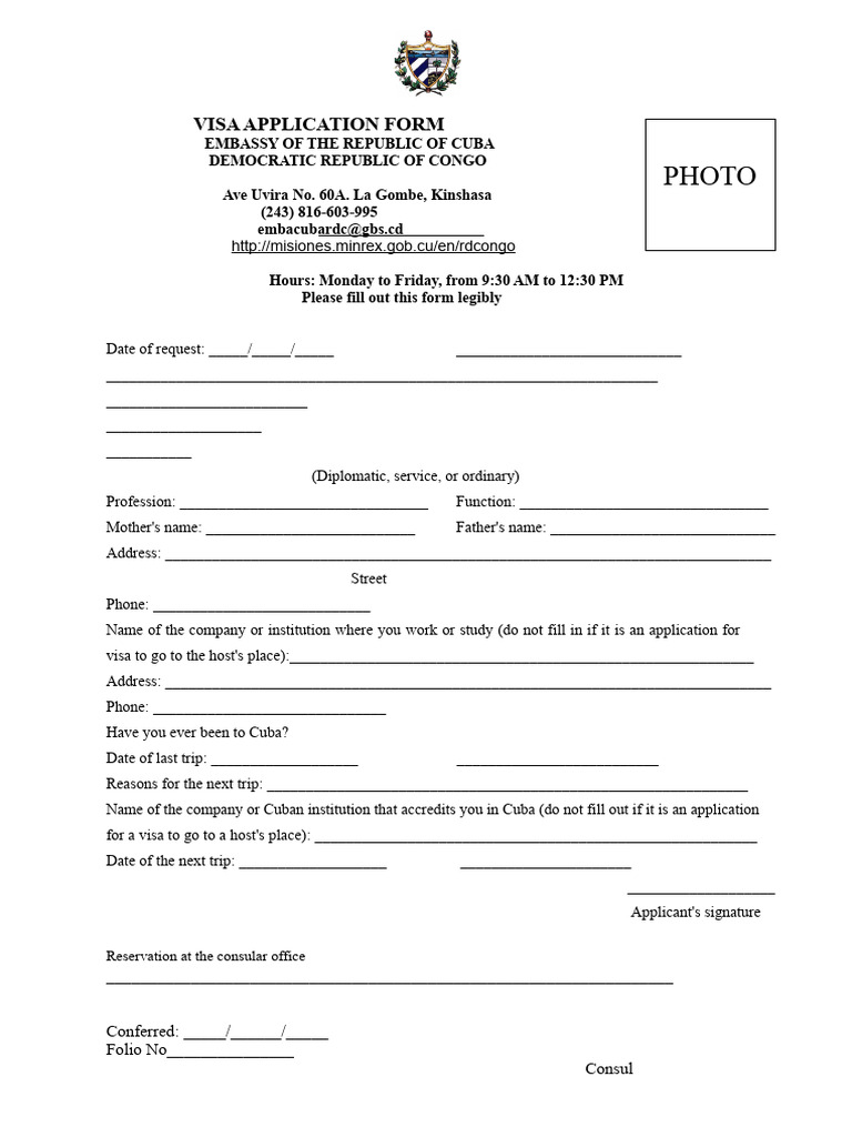 Cuban Visa Application Instructions | PDF | Travel Visa | Passport