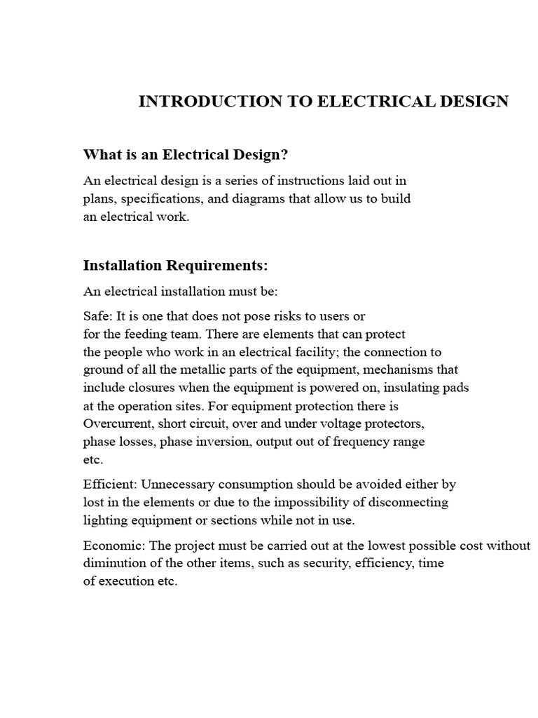 Electrical Design Basics and Guidelines | PDF | Electric Power ...