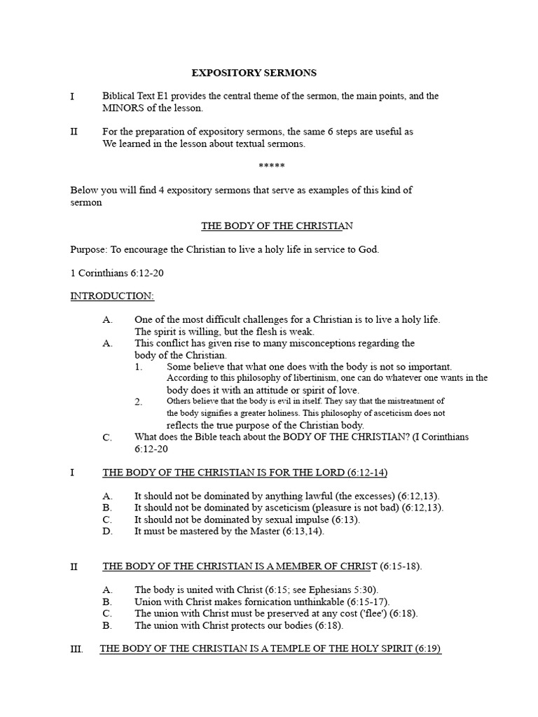 8 The Expository Sermons PDF | PDF | Jesus | Bible