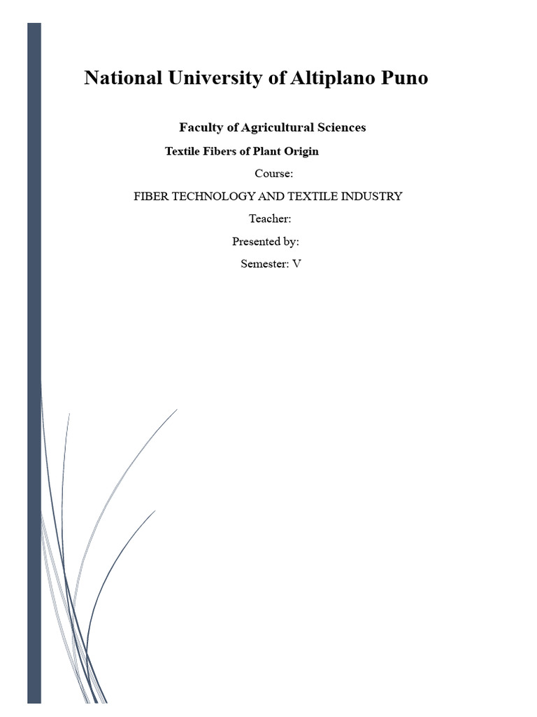 Plant-Based Textile Fibers Overview | PDF | Cellulose | Cell Wall