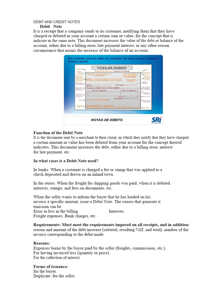 Debit and Credit Notes | PDF | Bad Debt | Debits And Credits