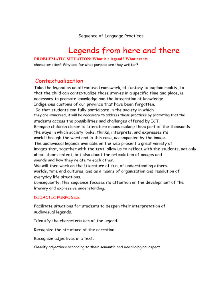 Legend Sequence 4th | PDF | Knowledge | Narrative