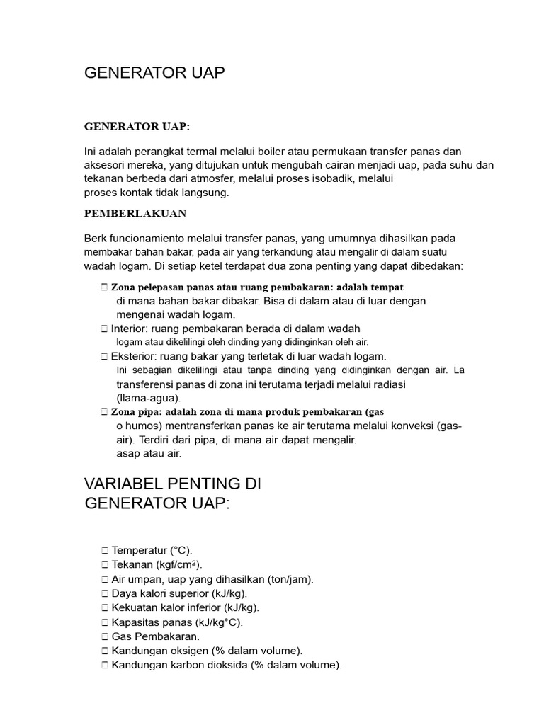 Panduan Lengkap Generator Uap dan Klasifikasinya | PDF
